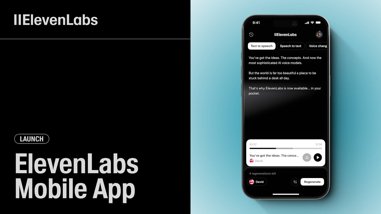 ElevenLabs lança app de geração de voz com IA para iOS e Android