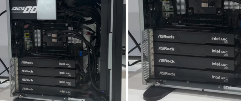 128 GB de VRAM num PC: ASRock juntou 4 placas Arc Pro na Computex