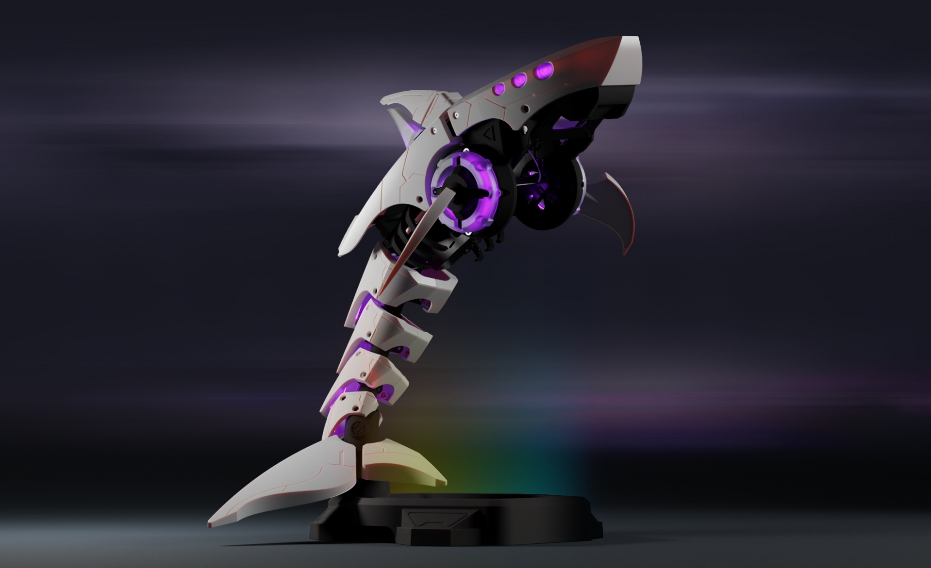 Esse é o Shark X, gabinete em formato de tubarão